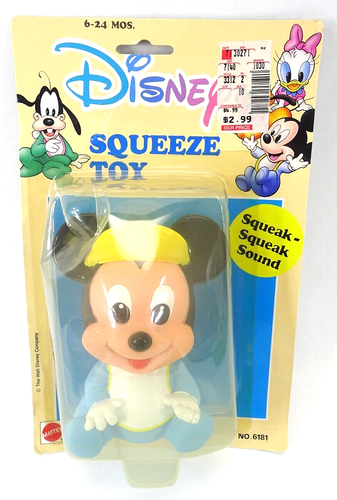 Vintage Disney Baby Mickey Mouse Squeeze Toy Plastic Arco Toys SEALED ...