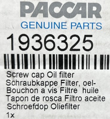 1936325PE / 2277235PE GENUINE PACCAR OIL FILTER SCREW CAP OEM - NEW | eBay