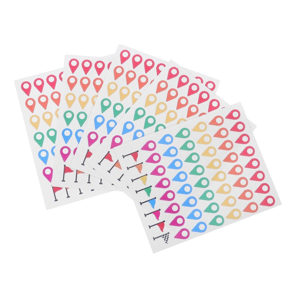 5 Sheets Map Pointer Stickers - Self Adhesive Marking Labels For Travel ...