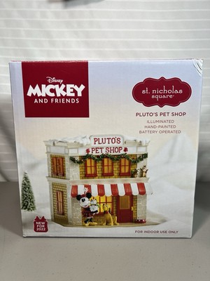 St. Nicholas Square Disney PLUTO'S PET SHOP Illuminated Hand-Painted - NEW/BOX | eBay