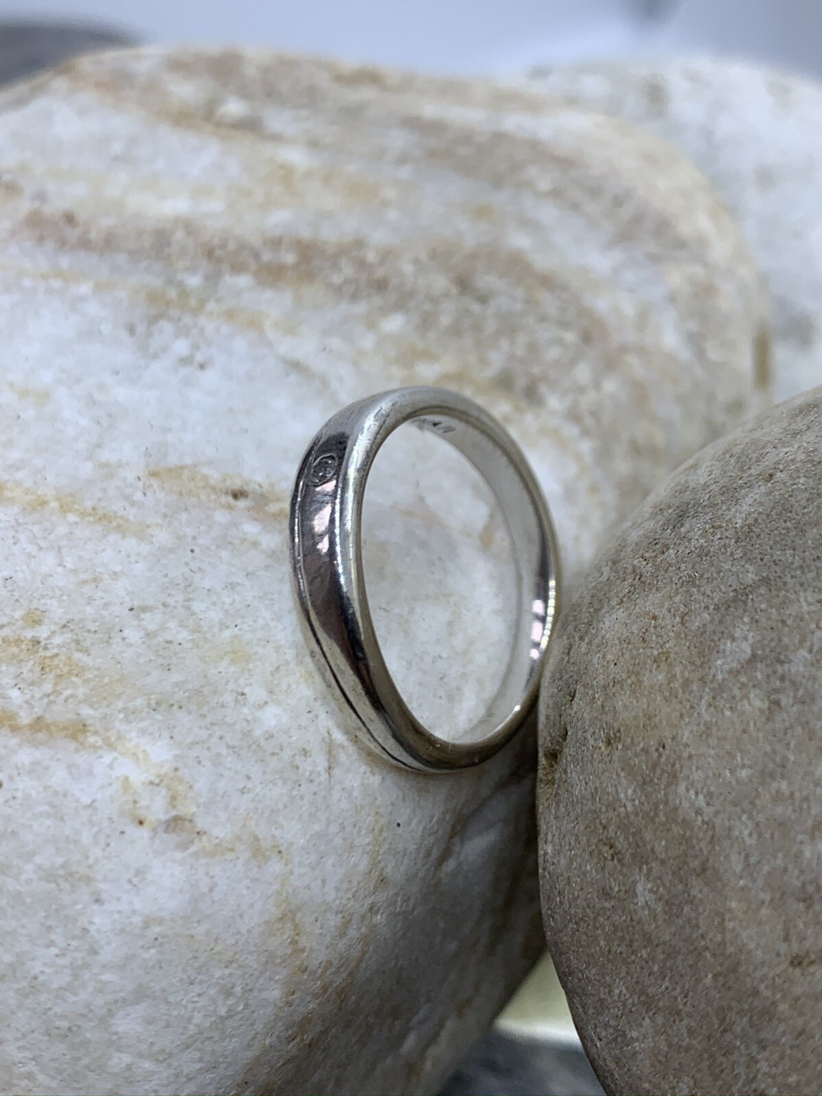 HDIA/I Vintage 925 Sterling Silver Band Diamond Ring, Size N, Y77 ...