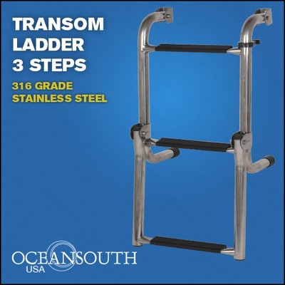 Transom Boat Ladder Stainless Steel Folding 3 Steps | eBay