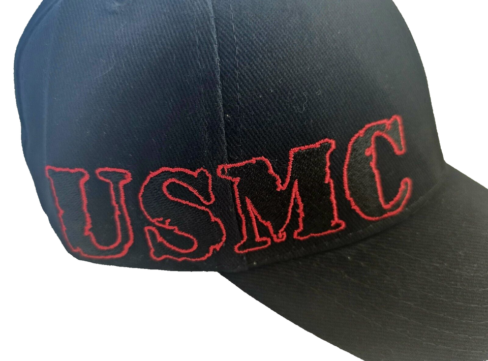 USMC Cap Hat Marine Corp Embroidered Adjustable One Size Eagle Crest ...