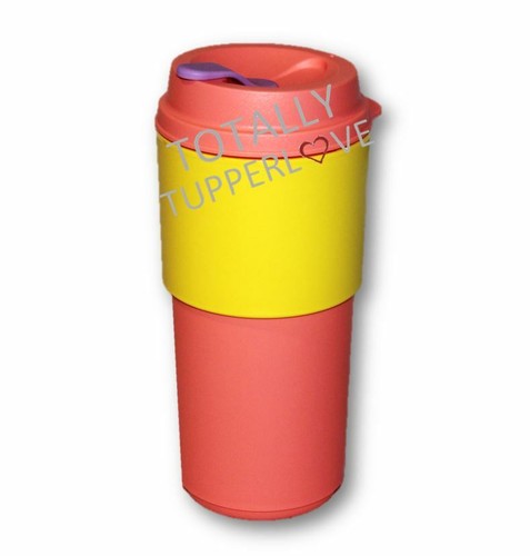 Tupperware Tumbler Eco To Go Cup Hot or Cold Sleeve 16 oz. Coral Yellow ...
