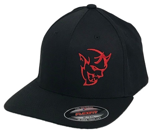 Demon hat cap fitted flexfit curved bill mopar hemi Dodge | eBay