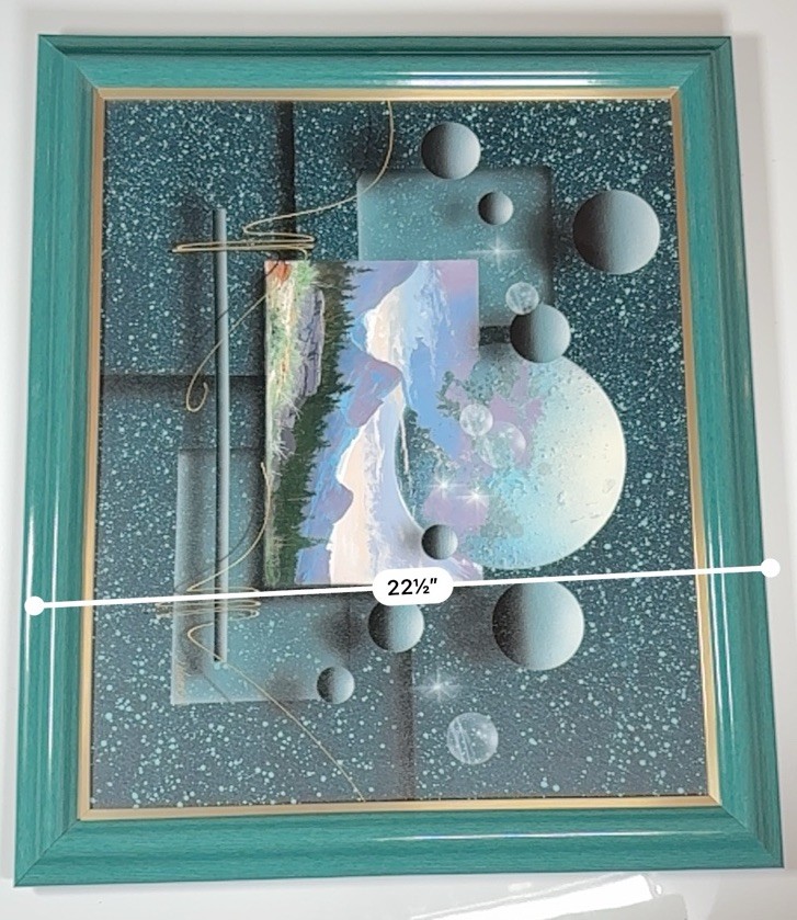 Vintage Abstract Geometric Acrylic Painting 1980s Signed Josef Kugler ...