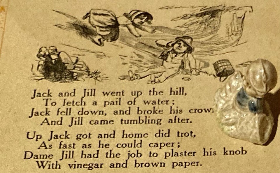 Antique Nursery Rhyme Block w Wade JACK /J HORNER/ LIL BOY BLUE /CAT ...