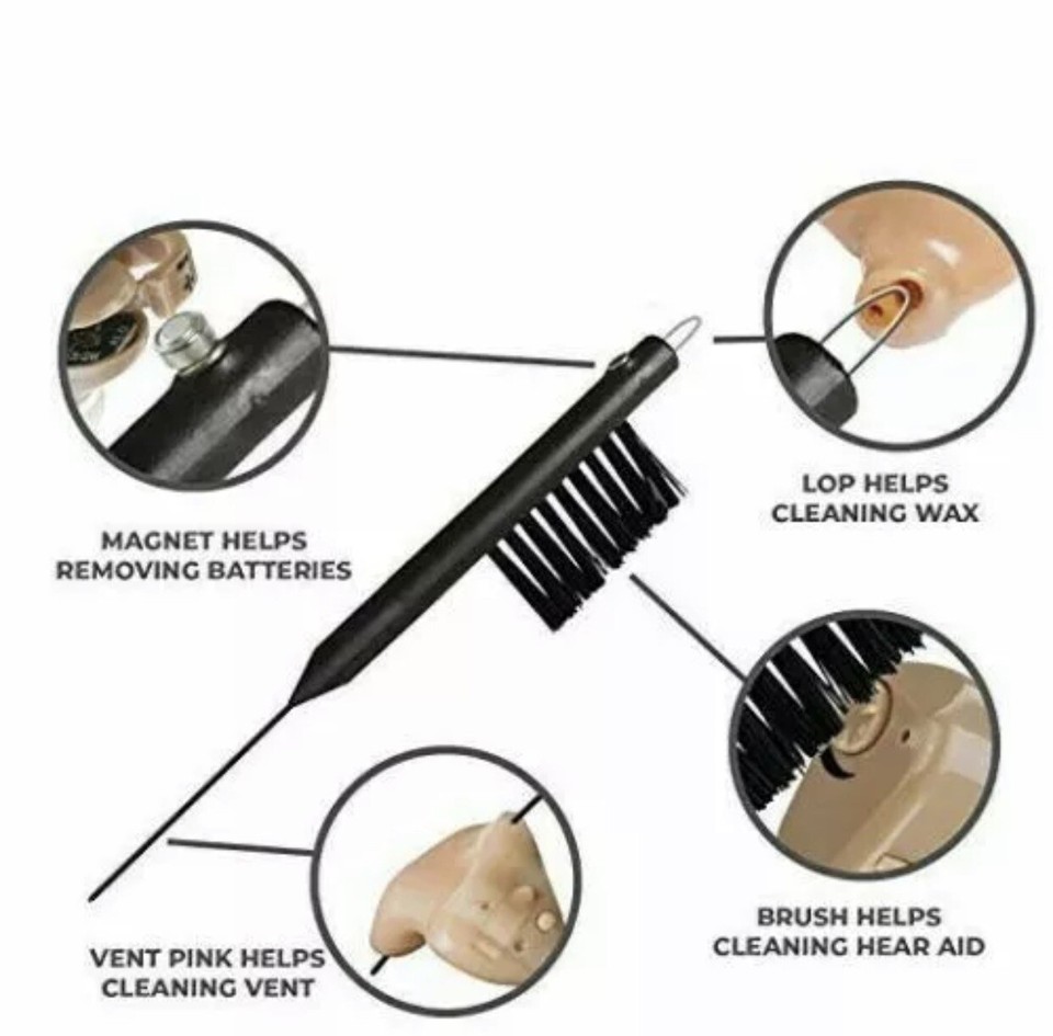 3pc Hearing Aid Cleaning Tool Kit Magnet Free Shipping! | eBay