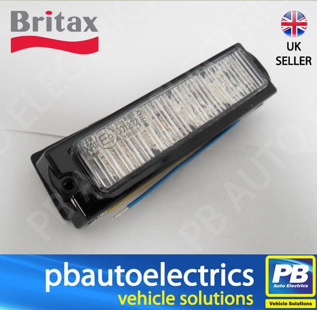 Britax L72 Amber LED Strobe Warning Lamp 12v/24v Multi Pattern R65 ...