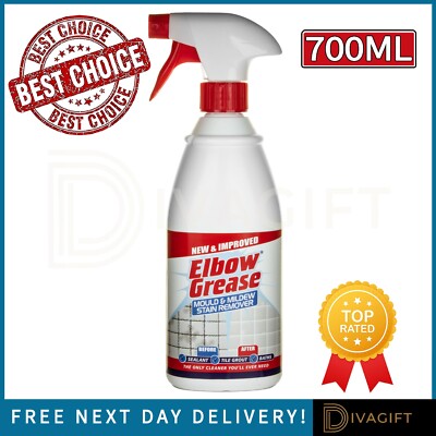 ELBOW GREASE BLACK MOULD & MILDEW STAIN REMOVER SPRAY 700ML CLEANER FOR ...