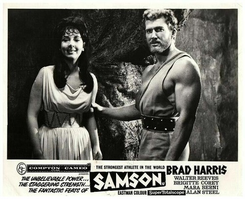 Samson Original Lobby Card Muscular Beefcake Brad Harris Brigitte Corey ...