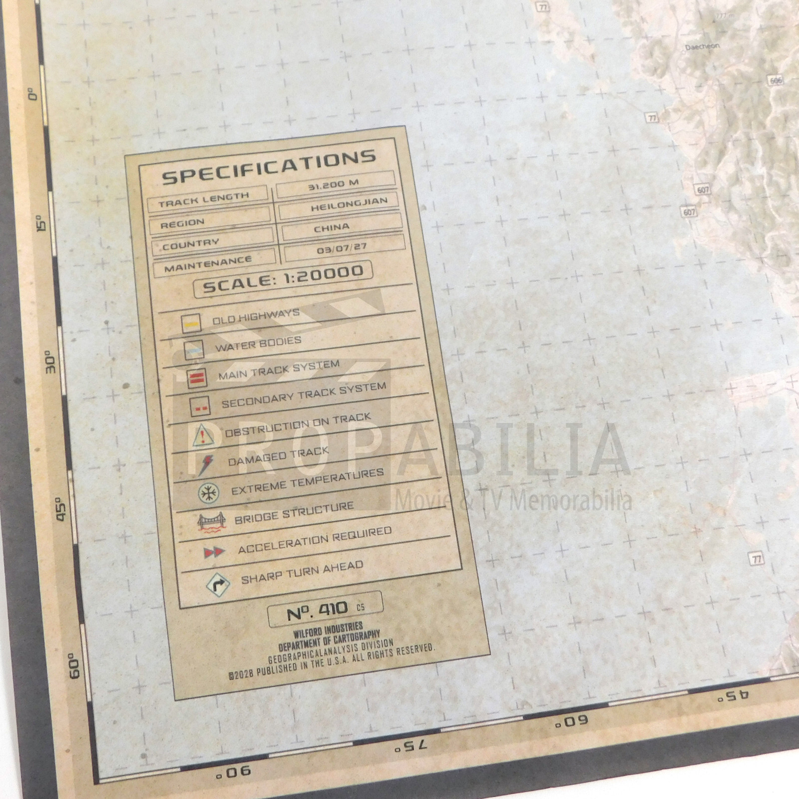 SNOWPIERCER Wilford Industries Snowpiercer Map Original Prop S03E01 ...