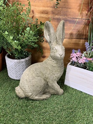 STONE GARDEN LARGE TRADITIONAL HARE DETAILED GARDEN ORNAMENT | eBay