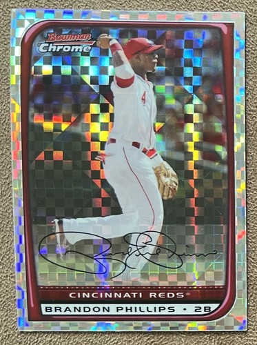 Brandon Phillips 2008 Bowman Chrome X-Fractor #3 /250 Parallel ...