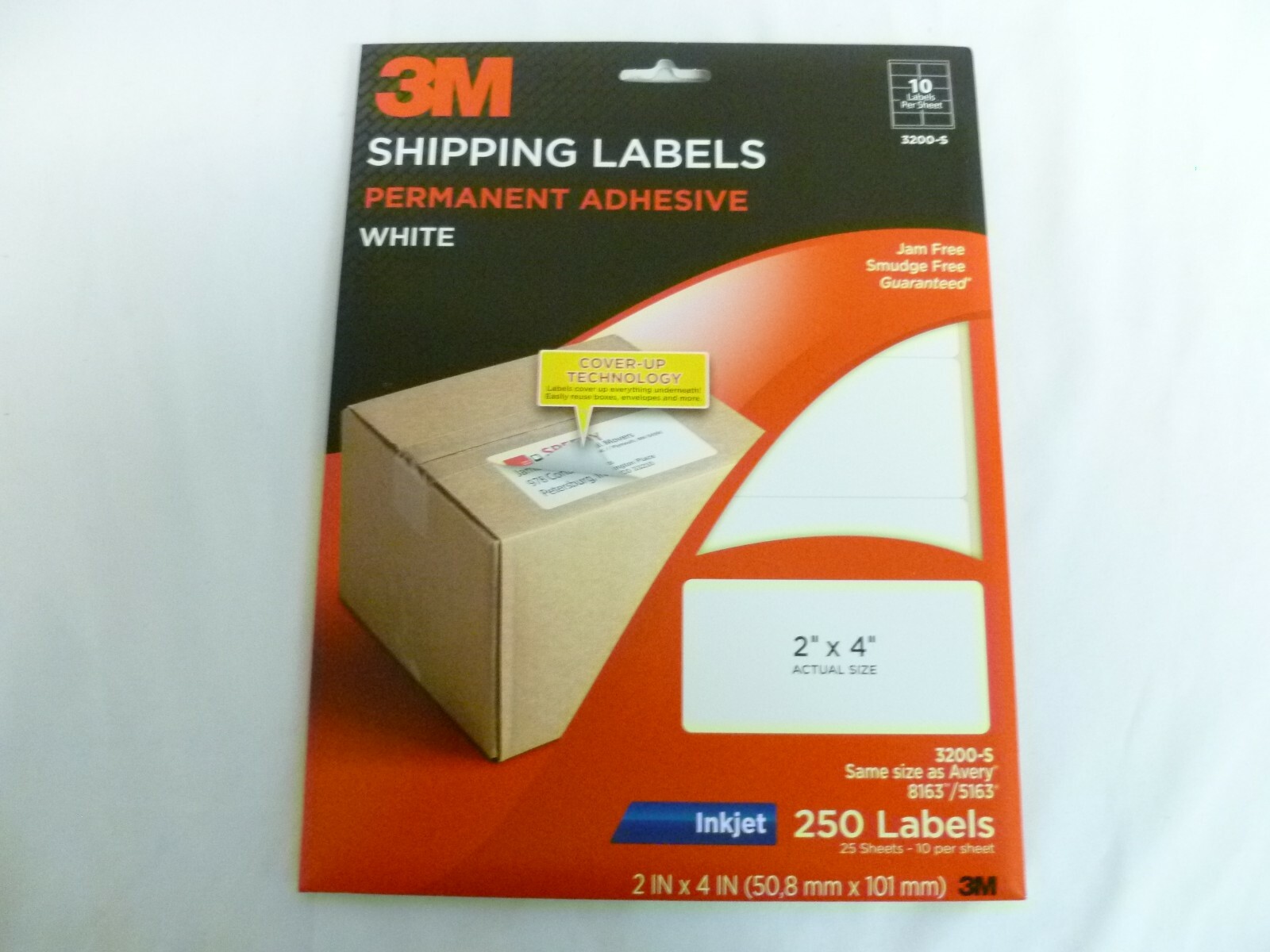 3M Shipping Labels, 2" x 4", white, 3200-S, 250 count | eBay