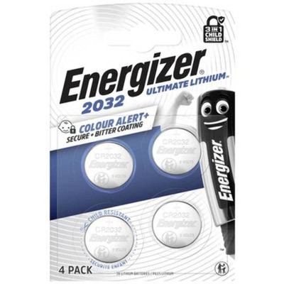 4 ENERGIZER CR2032 ULTIMATE LITHIUM BATTERIES 3V COIN CELL 4BL EXP 2035 ...