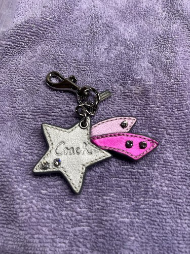Coach Shooting Star Charm Keychain - Pink Silver Rhinestones - So Cute ...