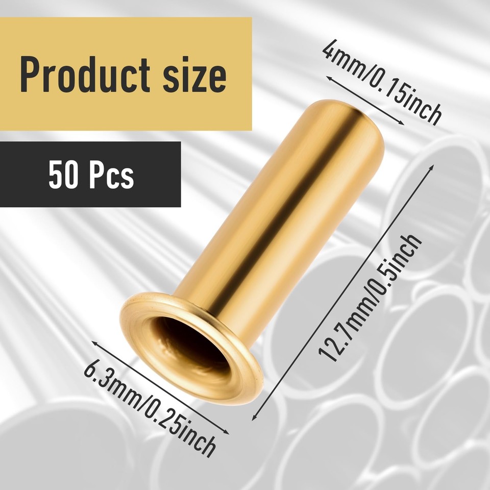 50 PCS 1/4" Tube Id Brass Compression Fitting, 4mm Od Compression ...