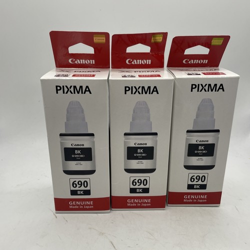 Genuine Canon Pixma 690 Black Printer Ink x 3 G2600 G2610 G3600 G3610 ...