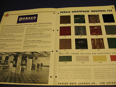 Azrock Uvalde Rock Asphalt Co 1955 Catalog Duraco Asbestos Floor Tile ...