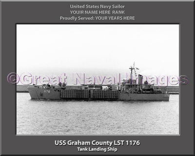 USS Graham County LST 1176 Personalized Canvas Ship Photo Print Veteran ...