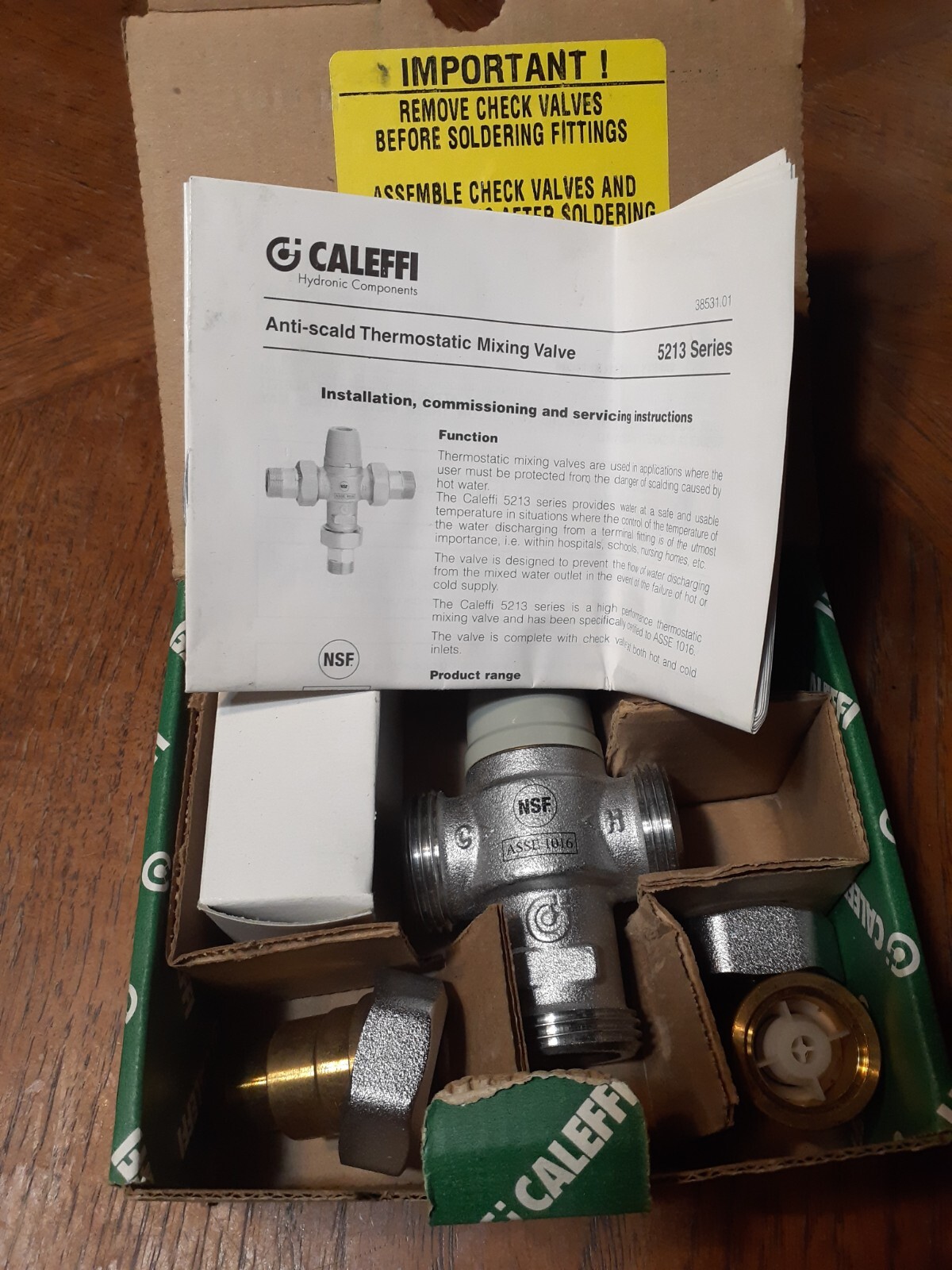 CALEFFI Mixing Valve 521349A ASSE 1016 1/2" Sweat for sale online | eBay