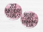 21st Birthday Party Buttons, Rose Gold 21st Birthday Pins BB1359D | eBay