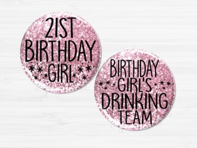 21st Birthday Party Buttons, Rose Gold 21st Birthday Pins BB1359D | eBay