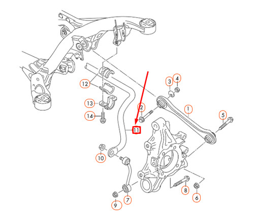 NEW VOLKSWAGEN TOUAREG 7P REAR STABILIZER BAR 7P0511025G OEM NO DUTY TO ...