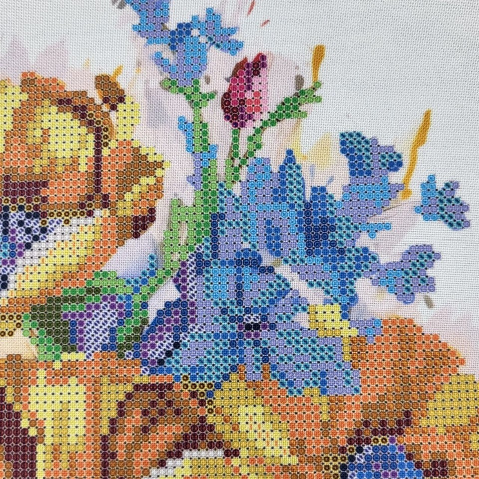 Bead Embroidery Kit Ukrainian Flowers DIY Craft Kit Stamped Embroidery ...