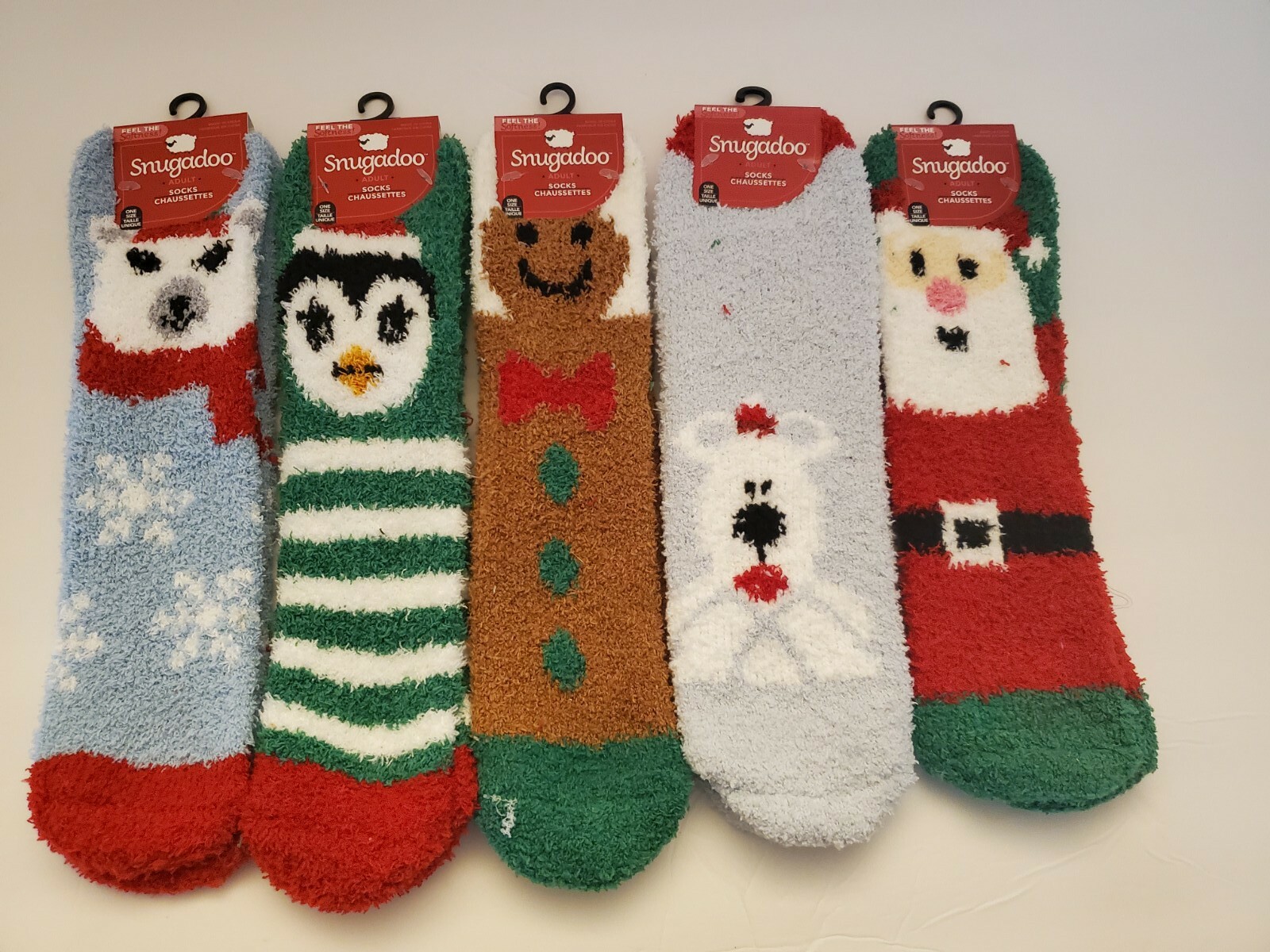 Snugadoo Lot Of 5 Adult Christmas Socks One Size Llama Santa Penguin ...