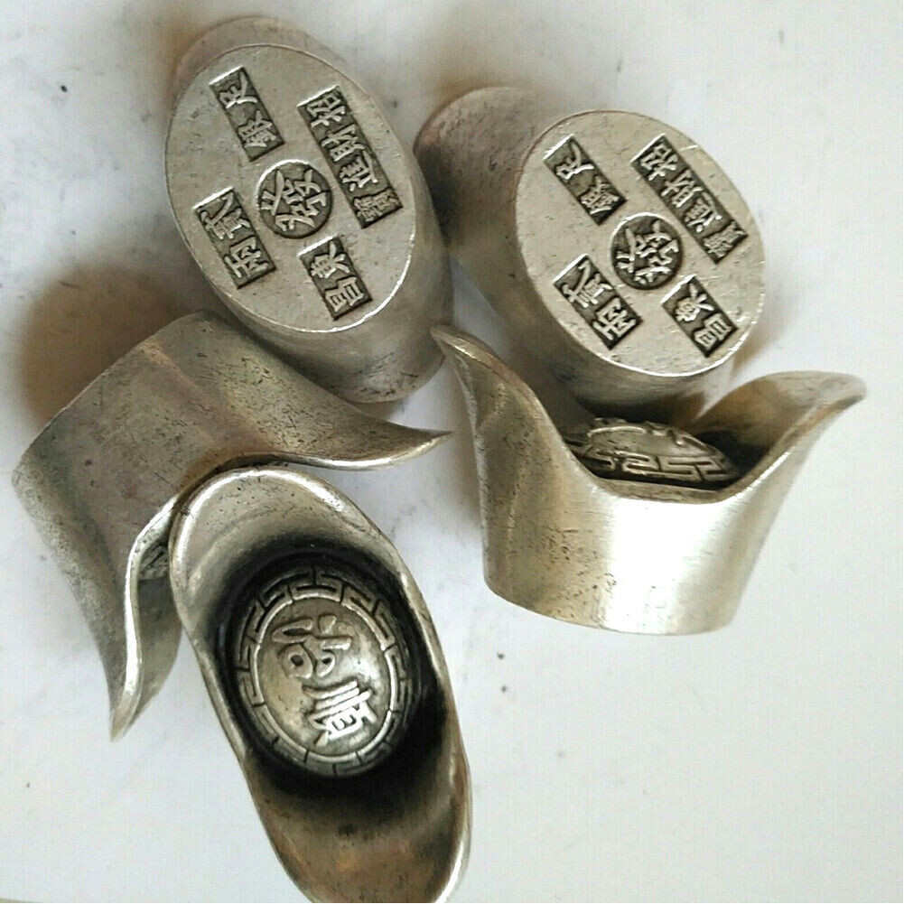 Chinese Qing Dynasty Yuanbao Ingot Antique Collection bar Home Decor ...