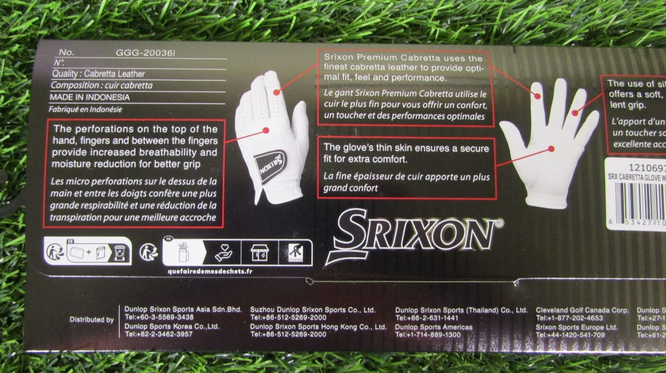 Brand New! 6 Srixon Cabretta Premium Golf Gloves, Cadet, LH for RH ...
