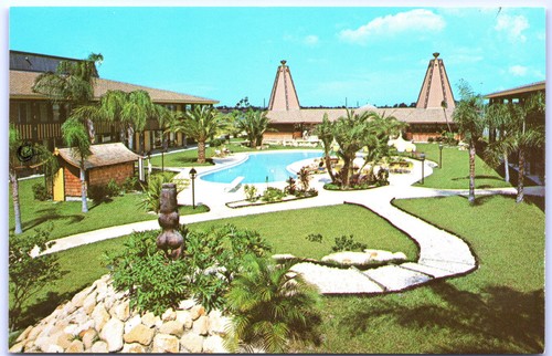 Postcard FL Pool Tahitian Motor Lodge Roadside Motel New Port Richey ...