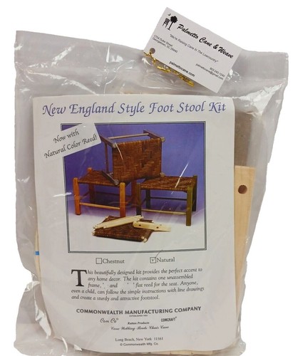 NEW England Style Flat Reed Weave Caning Foot Stool Kit Complete DIY ...
