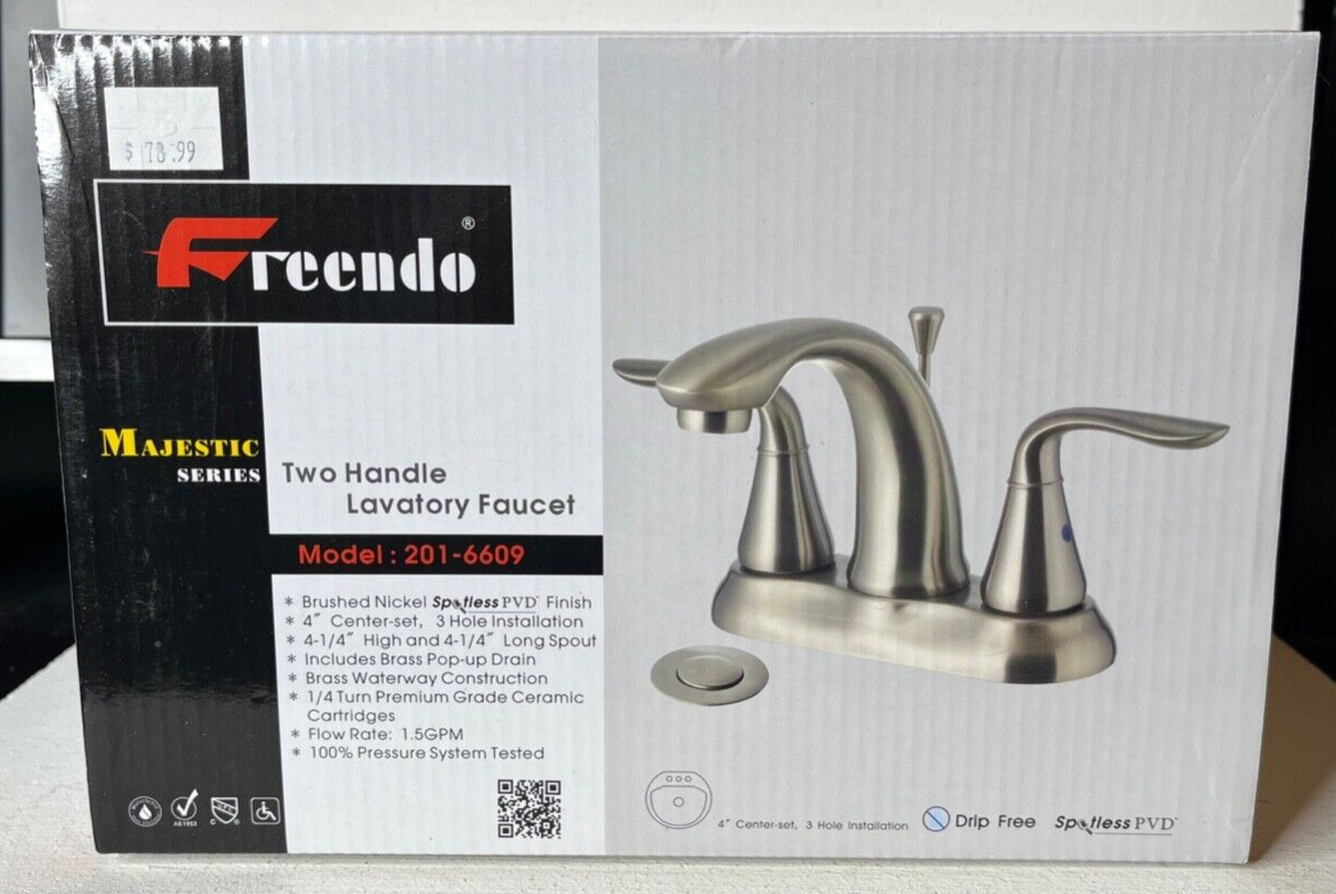 Freendo Faucet Majestic Two Handle Bathroom Faucet 201-6609 Nickel 1.5 ...