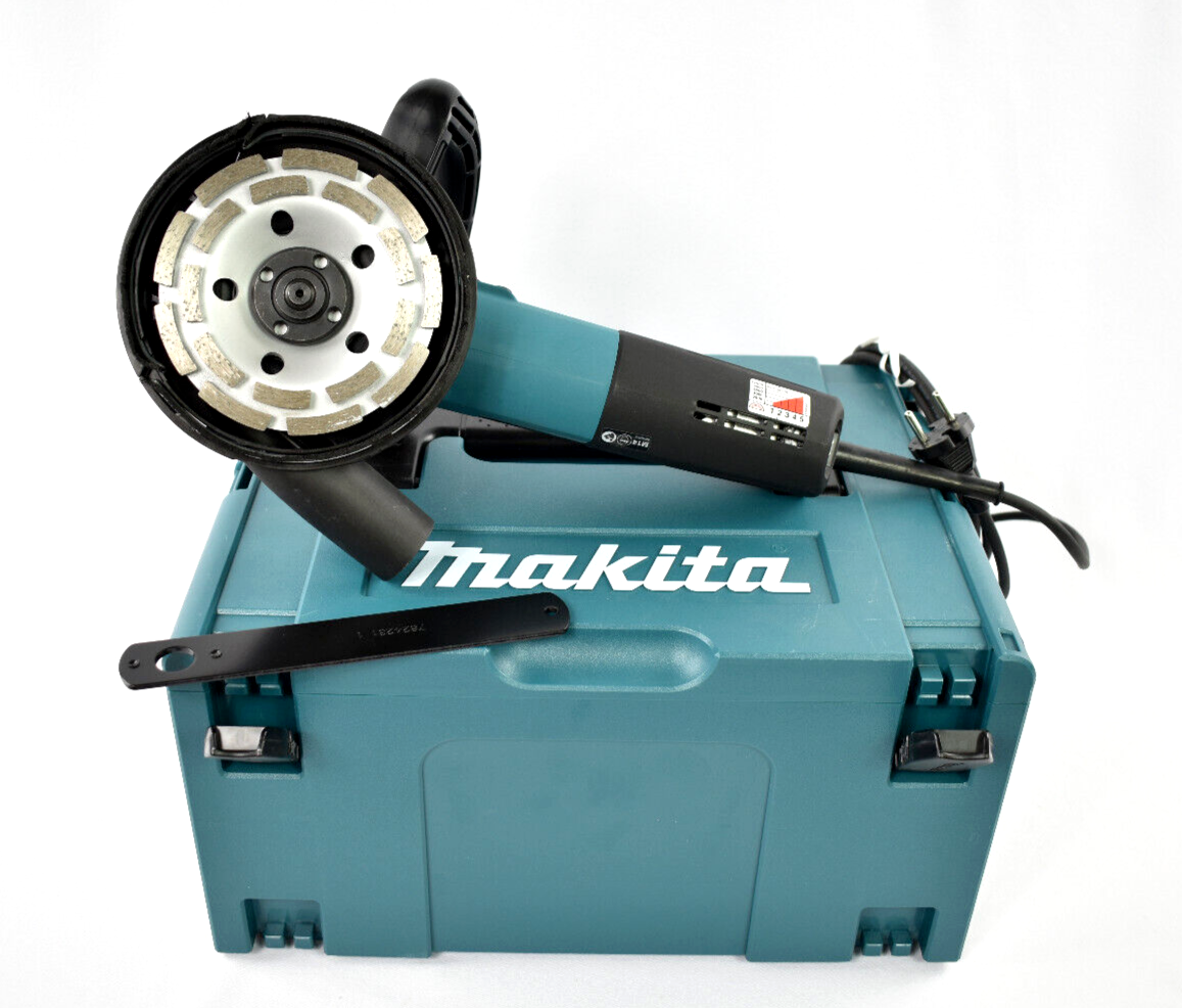 MAKITA 9565CVR X 1400W Betonschleifer 2 Reihig Schleiftopf + Makpac ...
