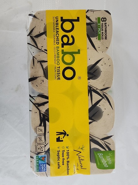 Babo 100 Percent Unbleached Bamboo 8 PK Toilet Tissue for sale online ...