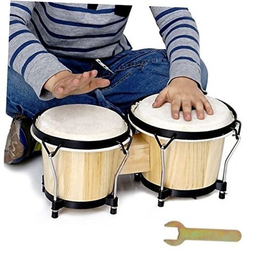 Bongo Drums 2 Set 6" and 7" Drum Set Bongos for Adults, Musical Latin ...