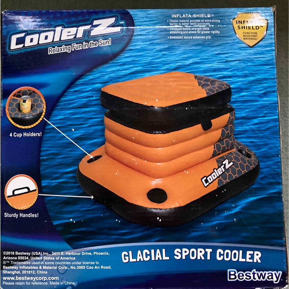 CoolerZ Floating Cooler Drink Holder Pool Inflatable Glacial Sport ...