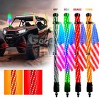2PCS 2FT 1.8" Thick Spiral LED Fat Whip Light RGB Chasing Antenna For ...