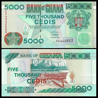 GHANA 5000 5,000 CEDIS AUGUST 2006 P 34 UNC | eBay