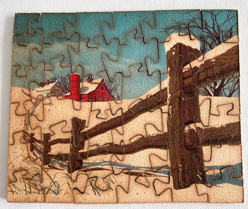 Vintage Hand Cut Masonite Jigsaw Puzzle 6.5" x 5.5" Maker & Date Unk 36 ...