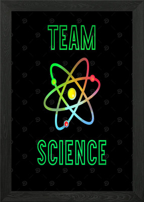 TEAM SCIENCE with atom Framed Wall Art Poster Canvas Print Picture ...