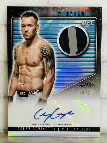 Colby Covington AUTO /25 SSP 2024 Topps UFC Midnight Moonrise Relic ...