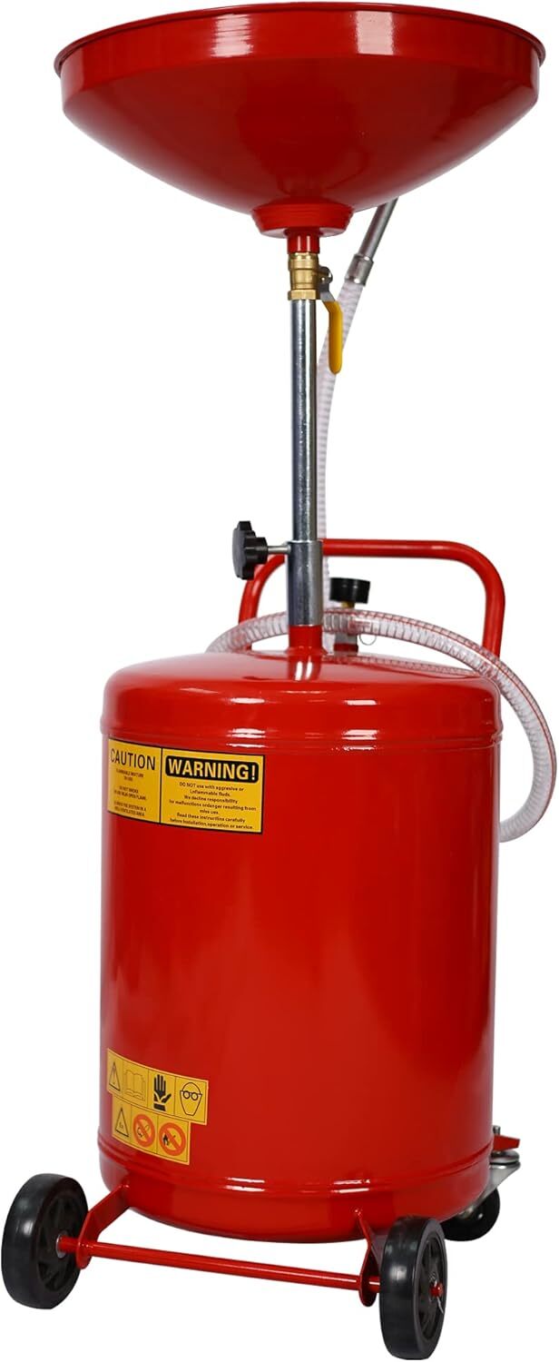 Portable Waste Oil Drain Tank,18 Gal Air Operated Drainer Oil Change ...