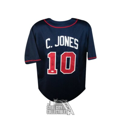 Chipper Jones Autograph Atlanta Custom Baseball Jersey PSA/DNA Black ...