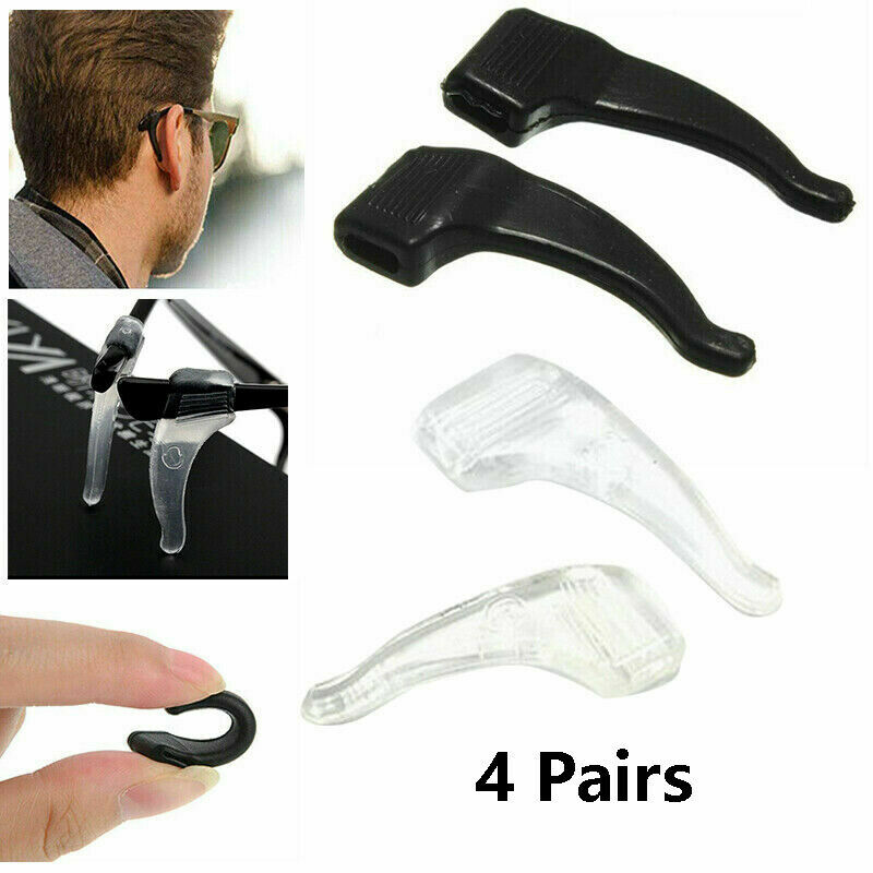 4 Pair Anti Slip Glasses Ear Hooks Tip Eyeglasses Grip Temple Holder ...