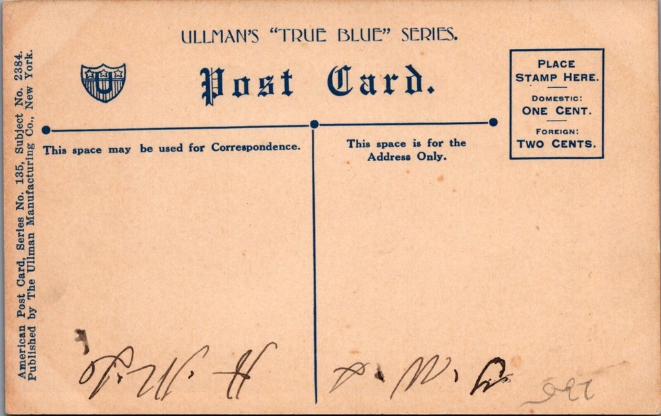 Valentine Female Head Silhouette Heart Ullman True Blue Series 1910 ...