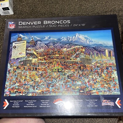 Denver Broncos NFL Search Puzzle 500pc Find Joe Journeyman 24”x18” | eBay